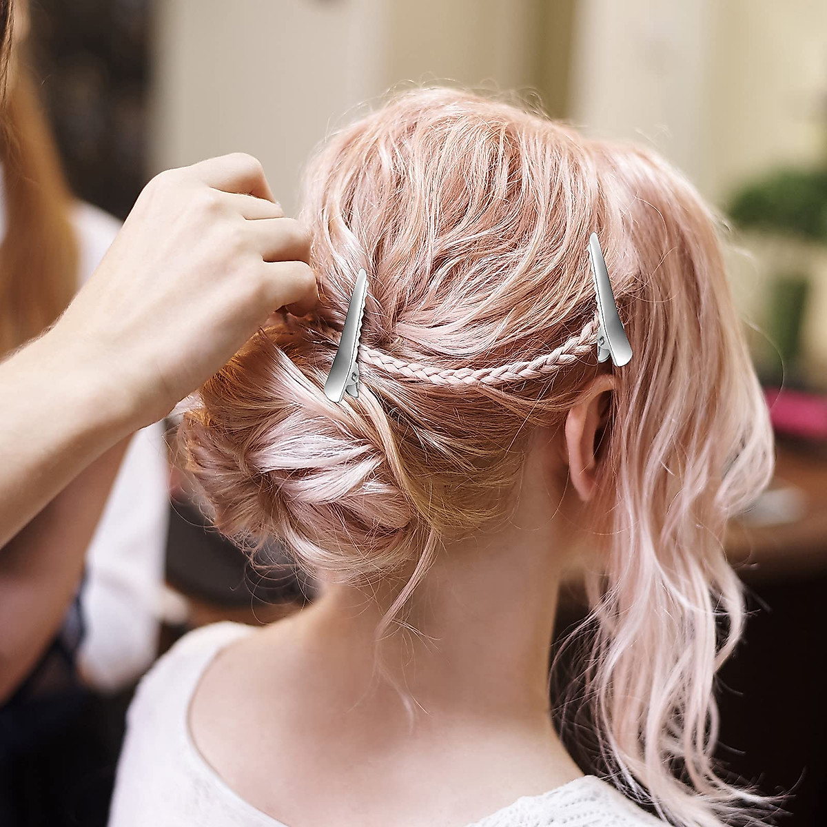 Chuangdi 200 Pieces Silver Metal Alligator Hair Clips tiny small Duckbill Teeth Bows flat Hair Clips for Women Girls Care Accessories(30 mm/ 1.2 Inch)