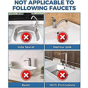 Kitchen Sink Splash Guard - 24 inch Silicone Faucet Handle Drip Catcher Tray, Dish Soap Sponge Holder Mat Behind Faucet, Kitchen Gadgets Sink Accessories Drying Mat Sink Caddy Organizer for Kitchen