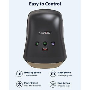 CINCOM Hand Massager - Cordless Hand Massager with Heat and Compression for Arthritis and Carpal Tunnel(FSA or HSA Eligible)(Black)