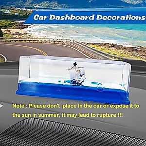 Chilifuli Cruise Ship Fluid Drift Bottle,Unsinkable Boat in a Box,Titanic Cruise Ship Model Liquid Wave Cruise Ship Decoration,Cruise Ship That No Longer Sinks Toy,for Car Display Cases and Gifts (F)