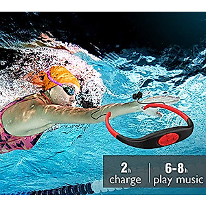 Waterproof Mp3 Headset Music Player, 8gb Memory Hi-fi Stero, FM Radio, Bluetooth Earphone for Swimming, Surfing, Running, Sports, Award-Winning Design (Yellow)