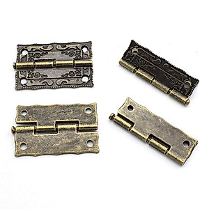 SDTC Tech Antique Engraved Latch Hasp Hinges and Box Corner Protectors Hardware Kit for Jewelry Box Decoration and Repair
