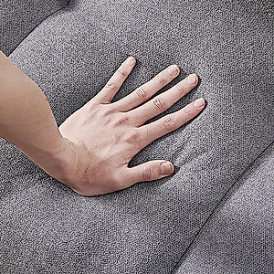 FULife Convertible Sleeper Futon Sofa Bed Loveseat Daybed,Adjustable Folding Lounge Recliner Sofá Chair 2-Seat Couches with Pillows&Wooden Legs for Living Room/Office/Compact Space, Gray 81.1" w