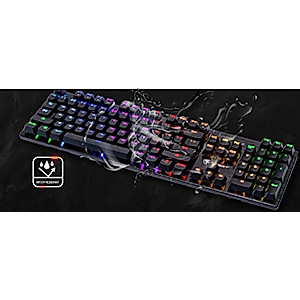 Digifast LK32 Mechanical Gaming Keyboard | RGB Backlit Gaming Keyboard - Optical Linear Switches - 100 Million Durability | Customizable Color | Textured Surface | Water-Resistant Design (Black)