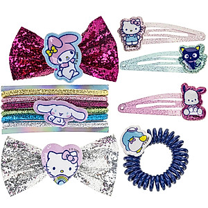 Hello Kitty and Friends Mini Backpack Hair Accessories Gift Bag Set includes for Kids Girls, Ages 3+ perfect for Birthdays, Parties, Sleepovers & Makeovers