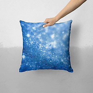 iiRov Unfocused Blue Sparkle - Custom Decorative Home Decor Indoor or Outdoor Throw Pillow Cover Plus Cushion Set for Sofa, Bed or Couch (Pillow CASE Cover Plus Cushion)