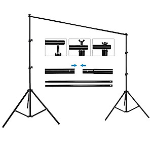 HYJ-INC Photo Video Studio Photography Backdrop Stand, 8 x 8 ft Adjustable Photo Background Holder, Back Drop Banner Stand Support System Kit with Carry Bag