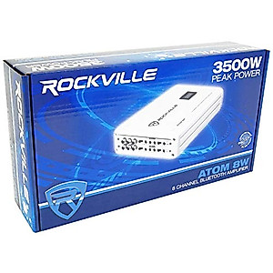 Rockville Atom 8W 8 Channel 3500 Watt Marine/Boat Amplifier Amp w/Bluetooth