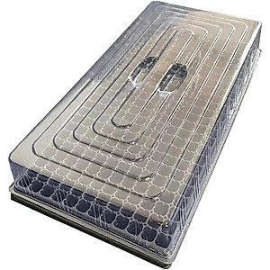 RooTrimmer 10Pcs Seedling Trays Seed Starter 1020 Tray, Plant Grow Kit Greenhouse with Humidity Domes and 200 Cell Seedling Trays