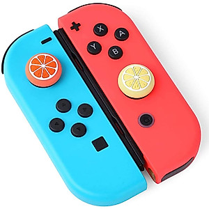 Lemon Joystick Thumb Grips Cover Stick Thumbstick Caps for Nintendo Switch NS Nitendo Switch Lite NS JoyCon 4PCS (2 Pink 2 Yellow)