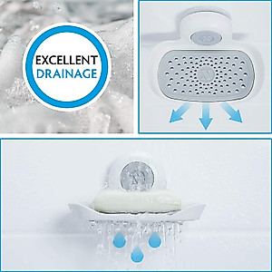 SlipX Solutions Patented Strong Hold Soap Saver, Suction Cup Soap Holder, Must Have Universal Kitchen & Bathroom Shower Accessories, White