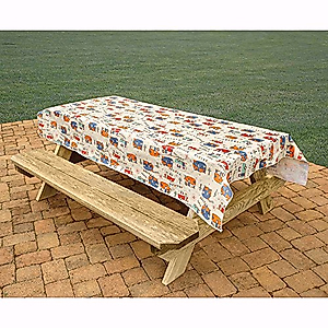 Bowery Direcsource Ltd Rectangular Polyvinyl Chloride (PVC) Camping Tablecloth, Camping Trails