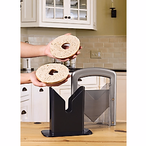 Hoan 5087464 The Original Bagel Guillotine Universal Slicer, Silver, 9.25-Inch