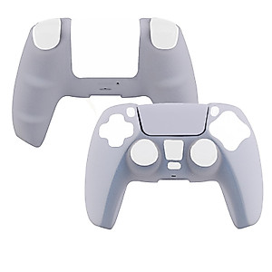 PS5 Controller Grips,Pandaren PS5 Controller Skin Texture Pattern Cover for Sony PlayStation 5 Sweat-Proof Anti-Slip Silicone Cover Hand Grip x 4 with 8pcs FPS Pro Thumb Stick Cap Protector(Camou)