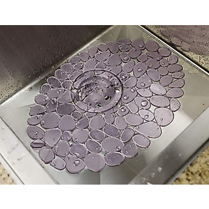PVC Sink Mat Pad ECO-Friendly Kitchen Sink Protector Mat, Oval, 12"X15" (Lavender)