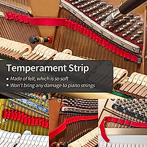 Piano Tuning Kit Professional Wrench Hammer Rubber Mutes Set Including 9 pcs Tuning Tools for Piano Tuning with Tuner