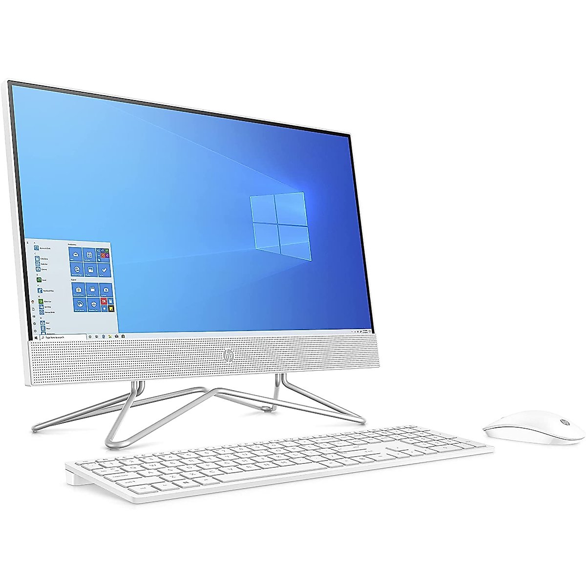 HP 22-inch FHD All-in-One Desktop Computer 2022, Dual-Core Intel Celeron J4025, 20GB DDR4 RAM, 512GB SSD, WiFi, Bluetooth, RJ45 LAN, Windows 11 Pro, Snow White, COU 32GB USB