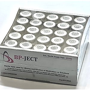 5ml Sterile Clear Vials 25pk Silver