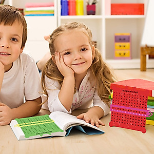 Outus 12 Pieces Multiplication Grid Slidable Education Multiplication Tables with Viewer Window for Classroom Teacher Supplies Elementary School Students and Homeschooling (Multicolor)