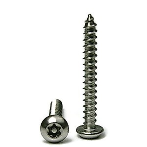 Torx w/Pin Tamper Proof Security Button Head Sheet Metal Screws 18-8 Stainless Steel T-25 - #12 x 1-1/2 Qty-25