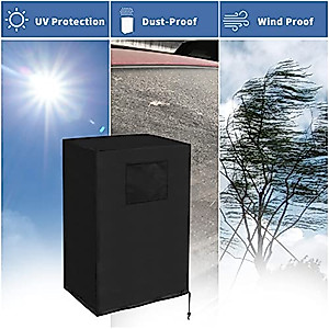 Little World Portable Air Conditioner Cover - Dustproof Portable AC Unit Cover Indoor Stitable for Mobile AC, Anti-Dust Portable Air Conditioner Storage Bag (Black, Large, 21" L X 18" W X 32" H)