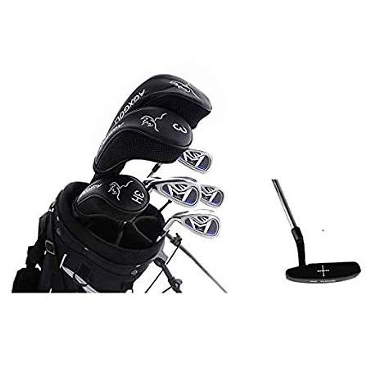 AGXGOLF Boys Left Hand XLT Magnum 12 Piece Complete Golf Set w460cc Driver +Fairway Wood + Hybrid +6,7,8 & 9 Irons + PW + Stand Bag+Free Putter Teen Length Built in The USA!