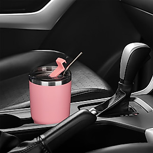 CANBUDDY 30 oz Stainless Steel Insulated Tumbler with 2 Lids, Straw, and Handle | Vacuum Thermal Hot & Cold Coffee Travel Mug | Leakproof and Stylish (Majestic Black)