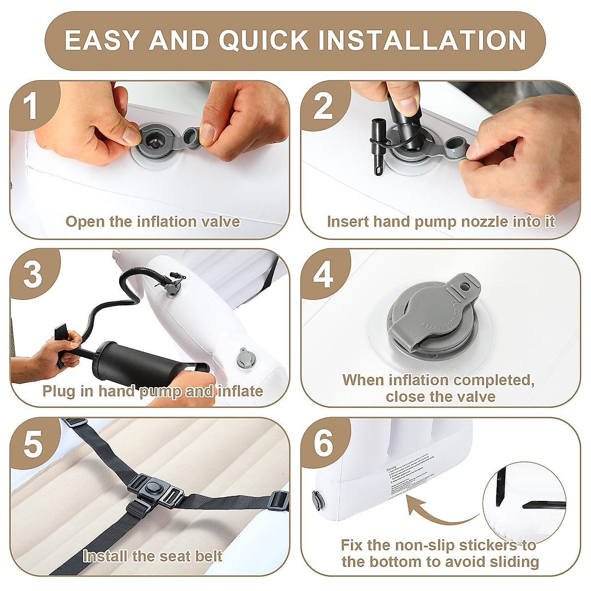 Athradies Inflatable Airplane Bed for Toddler, Baby Airplane Travel Bed, Kids Bed Airplane with Tag Security Blanket, Hand Pump, Seat Belt and Carry Bag