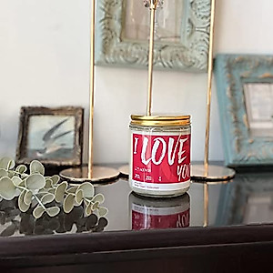 Love You Scented Candle Gifts for Women, Girlfriend, Wife, Vanilla, Sugar, and Buttercream Aromatherapy Soy Wax Candle for Home, Valentine's Day Gifts, Birthday Candle - 40 Hour Burn Time 9oz