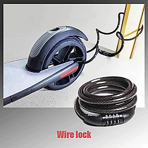 SEWAY Scooter Lock Cable for Xiaomi Mijia M365 ES Series, Bicycle Combination Locks Coiled Chain Lock Basic Self Coiling Core Steel Wire 4 ft. Long 1/3 inch Fit for M365/ES1/ES2/ES3/ES4