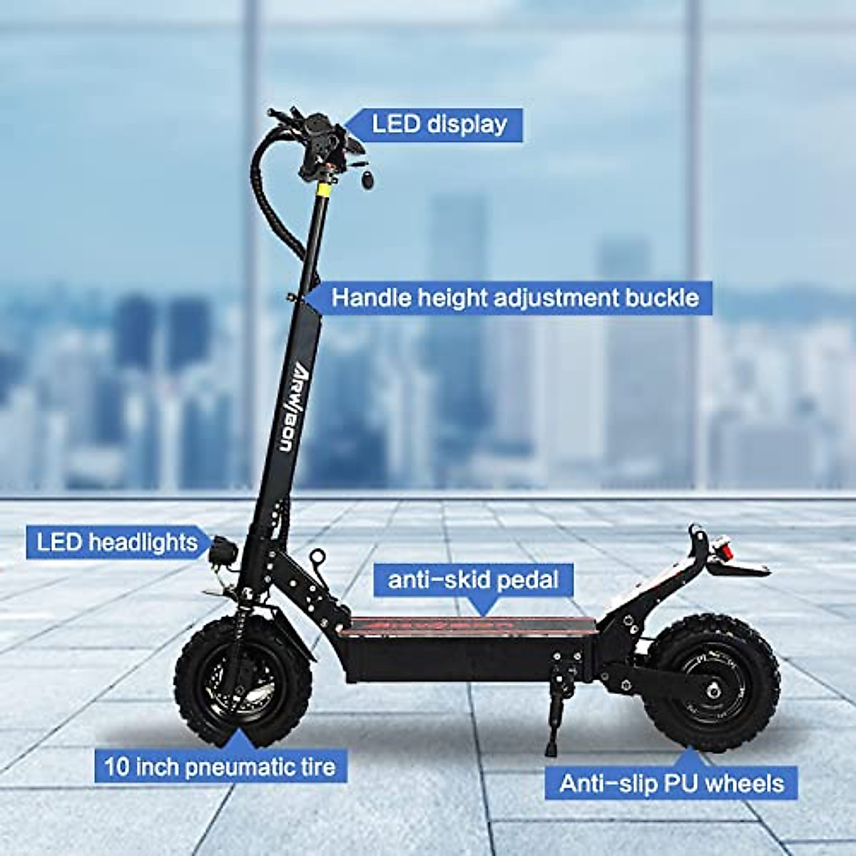 Recherclie Snow Electric Kick Scooter for Adults - 2500W Motor, Up to 30 MPH & 37 Miles, 48V/16AH, 11'' Heavy Duty Vacuum Off-Road Tire, Hydraulic disc Braking, Adult Electric Scooter Without Seat