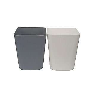 Feiupe 1.6 Gallon Small Trash Can Wastebasket for Kitchen Office Bathroom,Pack of 2(1.6 Gallon(2 Pack), White+Gray)