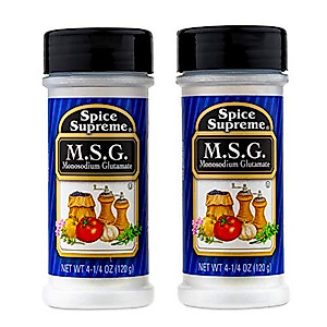 Spice Supreme M.S.G. Monosodium Glutamate, Plastic Shaker, 4.25-oz (MSG (Pack of 2))