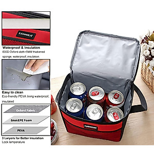 YUMINGUHC 6 Cans Lunch Bag for Women Men Insulated Lunch Box Adult Small Cooler Bag 5L Dual Compartment Reusable Thermal Tote Lunchpack for Office Work Day Trip (Grey)