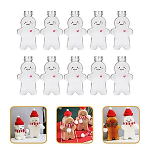 SAFIGLE Gingerbread Bottle 10pcs Christmas Drink Bottle Mini The Pet Decorations Gingerbread Water Bottle