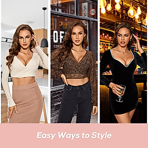 DOBREVA Women's Push Up Wireless Bra Padded T Shirt Bras No Underwire Plunge Bralette Sea Fog 32D