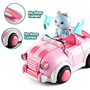 LOVE LIFE Girls Toys Age 3+,Remote Control Cars for Kids,with 3 Cartoon Dolls, RC Car with Music and Lights,Gifts for 3+ Year Olds Boys Girls