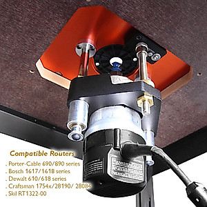 O'SKOOL Router Lift Systems for 3-1/2" Diameter Motors, 9-1/4'' x 11-3/4'' Plate 5-Piece Insert Ring Kit