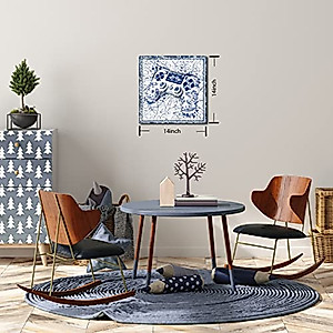 ZHAOSHOP Gaming Decor for Boys Room - Blue and White Canvas Wall Art for Bedroom - Gamer Wall Decor Ready to Hang 14" x 14"