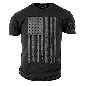 Grunt Style America Patriotic Flag Men’s Shirt, Color Grey, Size L