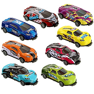 Ai-Fun 8PCS Stunt Toy Cars, Flips Pull Back Car Die Cast Car Toys for 3-6 Year Old Boys Jumping Flip Stunt Toy Cars Mini Model Cars for Kids Boys
