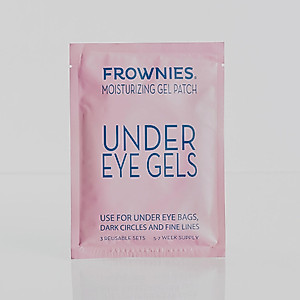 Frownies Under Eye Gel Patches for Puffy Eyes - Dark Circles with Cactus Collagen - Reusable, 3 Pack