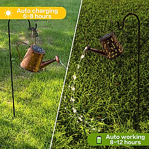 Solar Watering Can Outdoor Lights Garden Decor,Dragonfly Hanging Lantern Waterproof Landscape Lights Outside Decoration for Yard Porch Patio Pathway Gardening Gifts(with 32 inch Shepherd Hook)