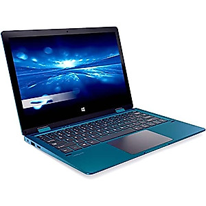 Hugo Tech Mart 11.6" HD Touchscreen 2-in-1 Convertible Laptop, Intel Celeron Processor Up to 2.8Ghz, 4GB RAM, 64GB SSD, Mini-HDMI, Webcam, Super-Fast WiFi Up to 1300 Mbps, Windows 11, Blue (Renewed)