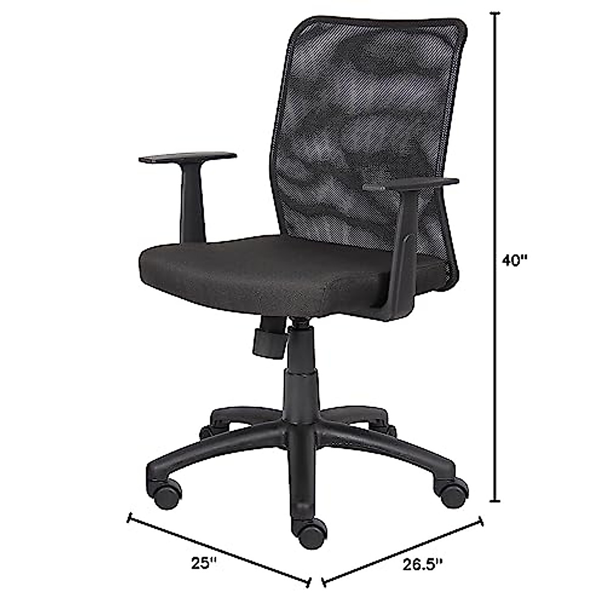 Boss Office Products Budget Mesh Task Chair with Arms in Black