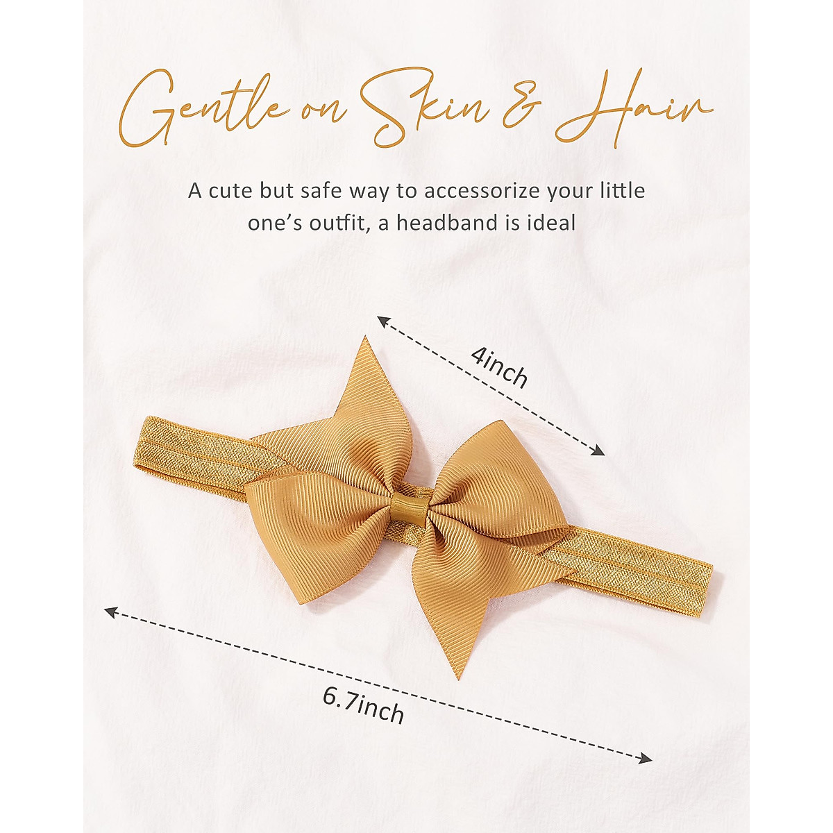 jollybows 40pcs Baby Girls Hair Bows Headbands Grosgrain Ribbon Hair Band Accessories for Infants Newborn Toddler (4In)