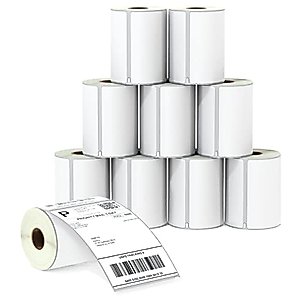 BETCKEY - Compatible DYMO 1744907 (4" x 6") Shipping Labels, Strong Permanent Adhesive & Perforated, Compatible with Rollo, DYMO 4XL & Zebra Desktop Printers[10 Rolls/2200 Labels]