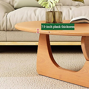 HM&DX Triangle Coffee Table Rubber Wood,Mid-Century Modern Coffee Table Abstract End Table,Small Center Table Wooden Coffee Table for Living Room Home Office(36" Lx23 Wx16 H, Walnut)