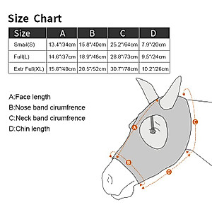 Super Comfort Horse Fly Mask Elasticity Fly Mask with Ears UV Protection for Horse(XL,Purple)