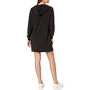 The Drop Women's Iona Long Sleeve Hooded Mini Sweatshirt Dress, Black, M